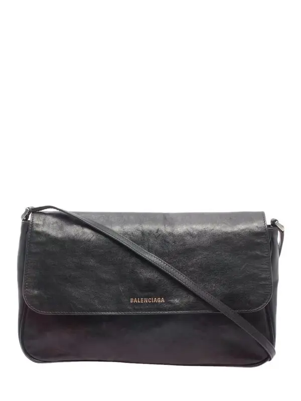 Balenciaga 2000s Medium Grungy Messenger Shoulder Bag - Black