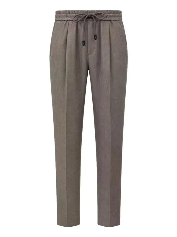 JACOB COHЁN Drawstring Tapered Trousers - Brown