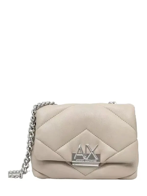Armani Exchange Quilted Leather Shoulder Bag - Neutrals