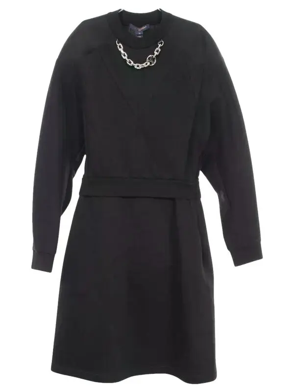 LOUIS VUITTON 2010s Neck Chain Midi Dress - Black