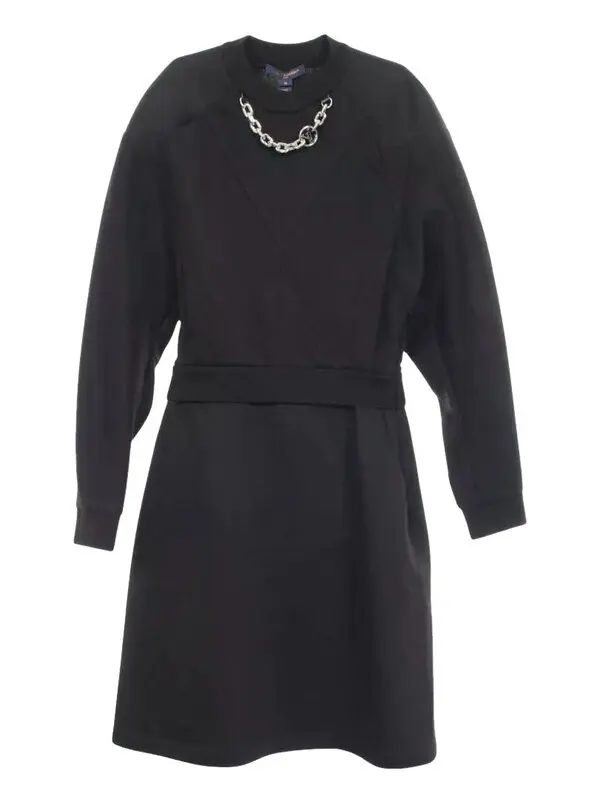 LOUIS VUITTON 2010s Neck Chain Midi Dress - Black