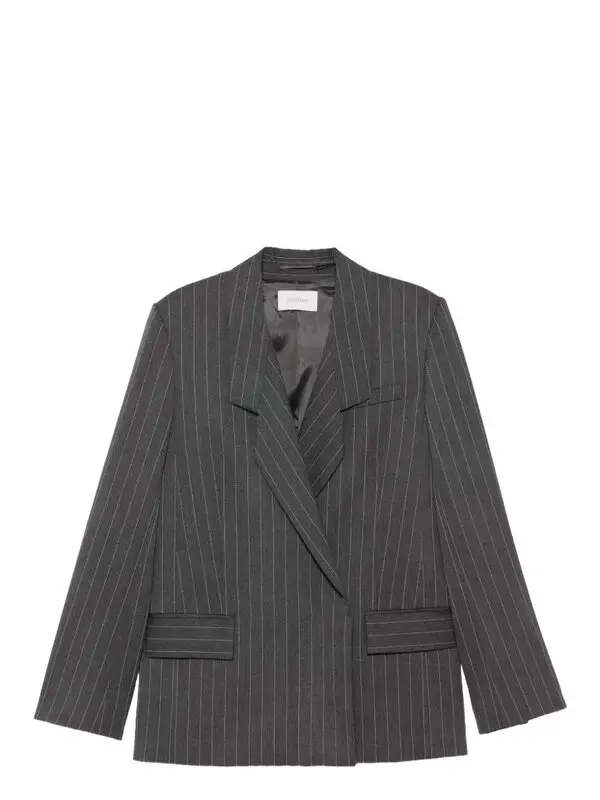Sportmax Pinstriped Double-breasted Blazer - Grey