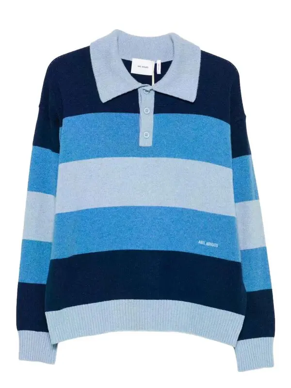 Axel Arigato Striped Polo-collar Sweater - Blue