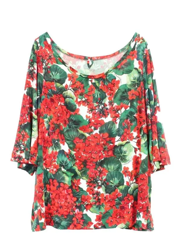 Dolce & Gabbana 2010s Floral-print Blouse - Red
