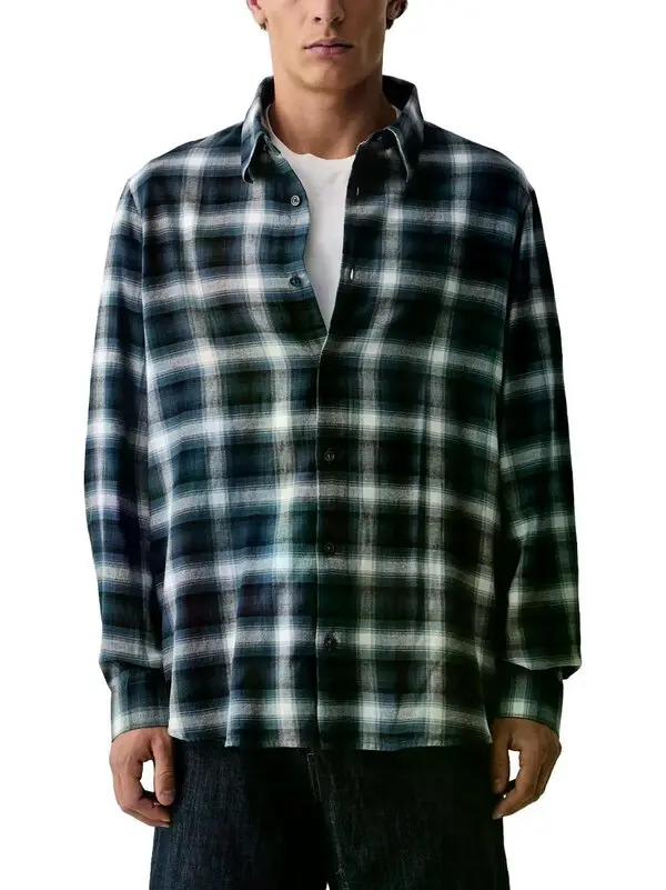 Armani Exchange Check-pattern Long-sleeve Shirt - Blue