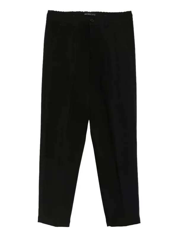 LOW BRAND Zeta Pleated Straight-leg Trousers - Black