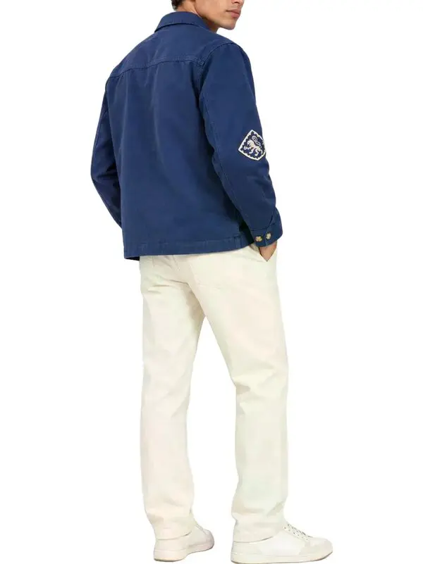 CAVENDISH Patch-detail Cotton Jacket - Blue