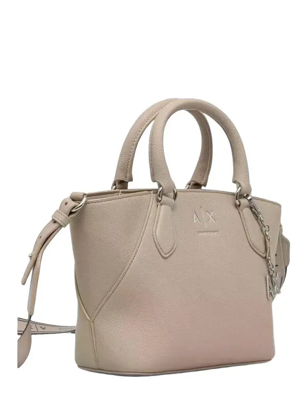 Armani Exchange Logo-plaque Pebbled Tote Bag - Neutrals
