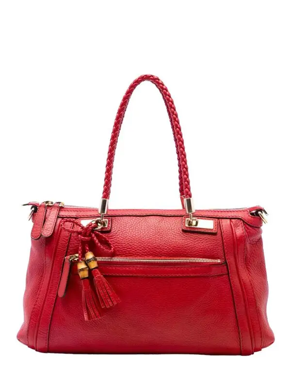 Gucci 2016-2026 Pebbled Calfskin Bella Satchel - Red