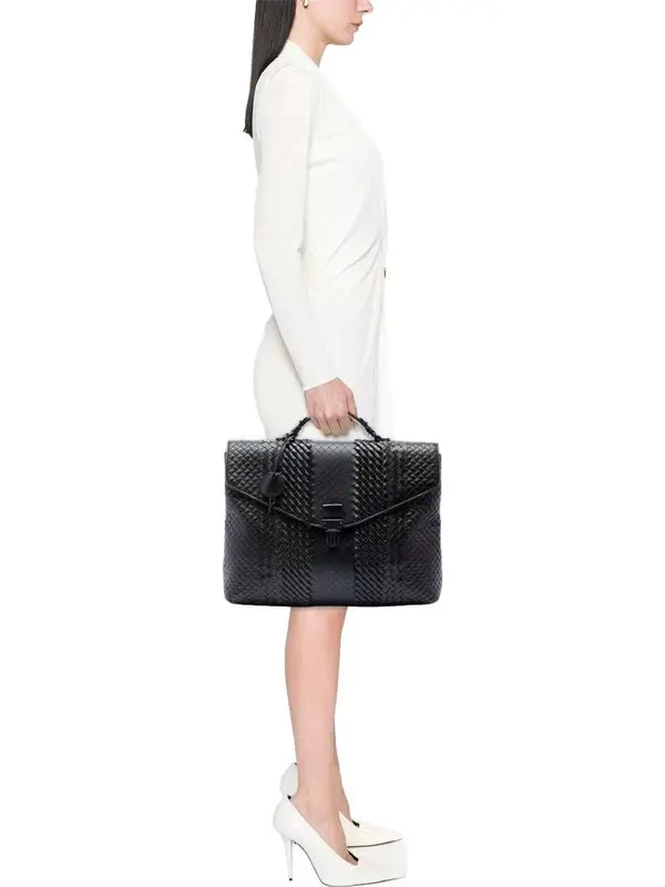Bottega Veneta 2012-2026 Nappa Intrecciato Briefcase Business Bag - Black