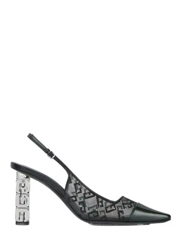 Givenchy G Cube Slingbacks In Monogram 72 Mesh With Lurex - Black