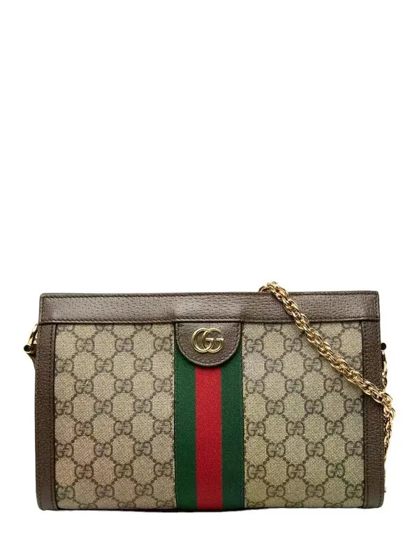 Gucci 2000-2015 Small Gg Supreme Web Ophidia Chain Crossbody Bag - Neutrals