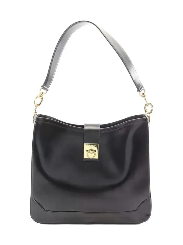 Celine 1990-2010 Leather Shoulder Bag - Black