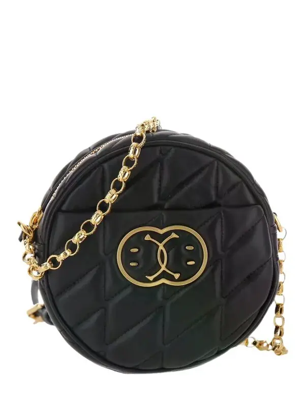 Moschino Double Smile Quilted Cross Body Bag - Black