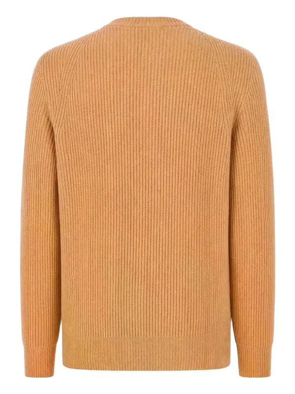 AMARANTO Ribbed-knit Henley Sweater - Neutrals