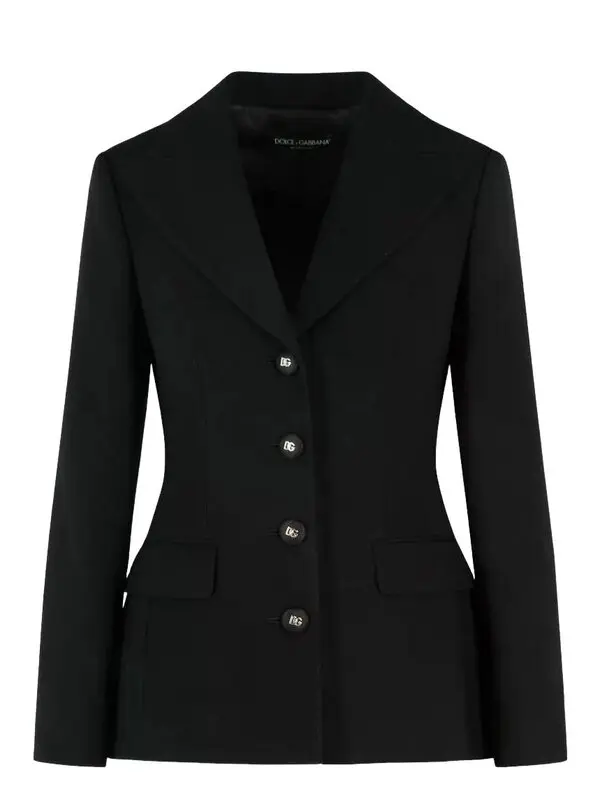 Dolce & Gabbana Dg Logo Single-breasted Jacket - Black