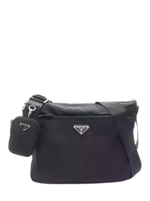 Prada 2020s Triangle-logo Shoulder Bag - Black