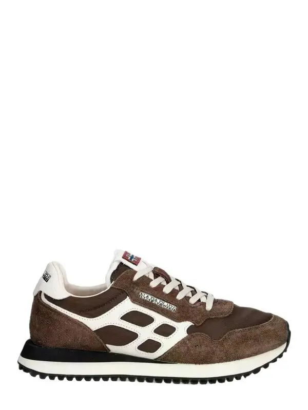 NAPAPIJRI Logo-patch Suede-panelled Sneakers - Brown