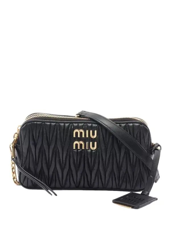 Miu Miu 2000s Matelassé Chain Shoulder Bag - Black