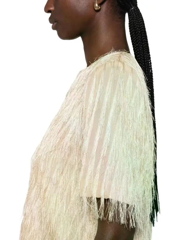 PHILIA LOFT Fringe-detail Blouse - Neutrals