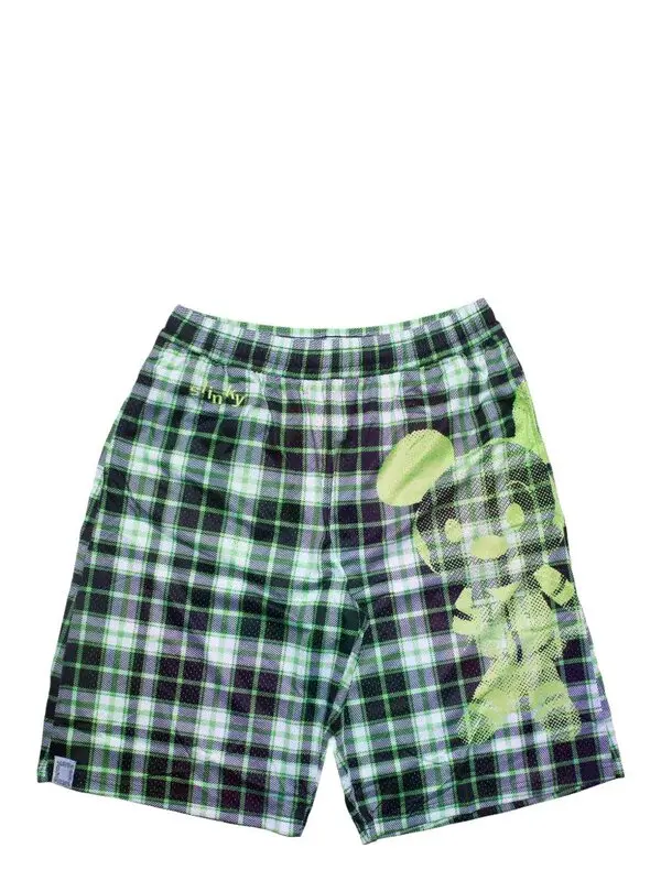 SLINKY Plaid Mouse Track Shorts - Green