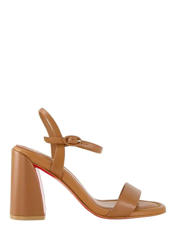 CHRISTIAN LOUBOUTIN Jane High-heeled Nappa Leather Sandals With Ankle Strap - Brown