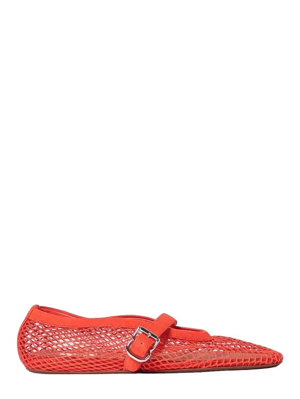Alaïa Alaia Mary Jane Ballet Flats In Mesh Nylon And Suede - Orange