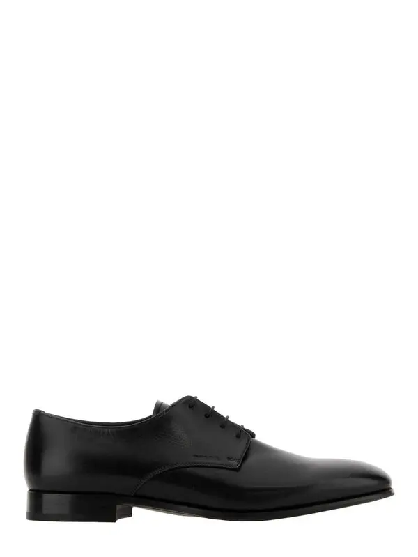 Prada Leather Derby Shoes - Black