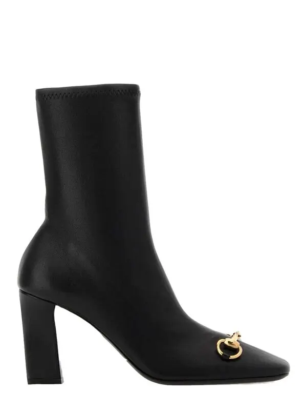 Gucci Signora Stretch Leather Ankle Boot - Black