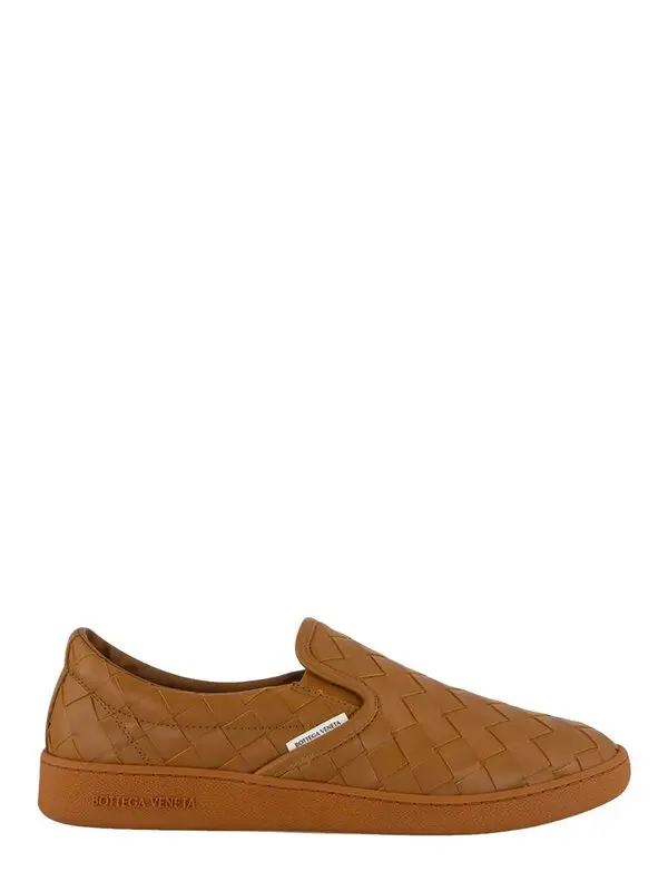 Bottega Veneta Sawyer Slip-on Sneakers In Calfskin With Woven Pattern - Brown