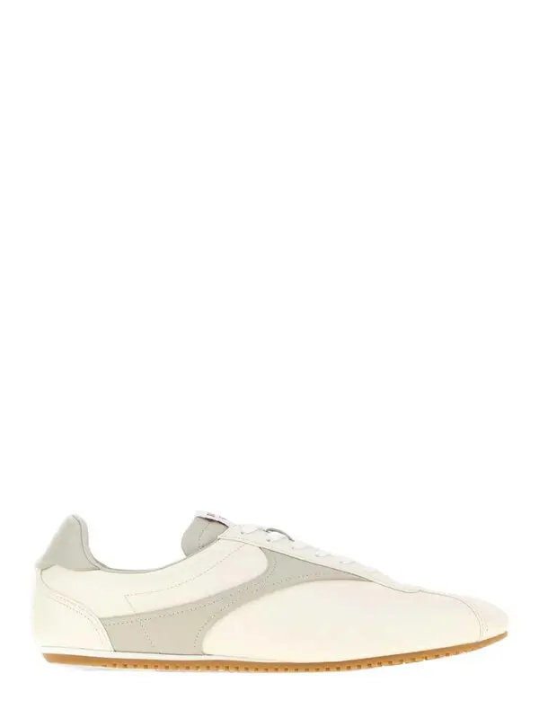 Bottega Veneta Shot Low Top Bicolour Calf Leather Trainers With Round Toe - White
