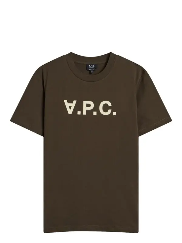 A.p.c. Vpc Logo T-shirt - Brown/ecru