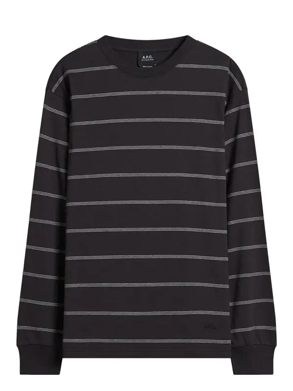 A.p.c. Hugo Stripe Long Sleeve T-shirt - Black