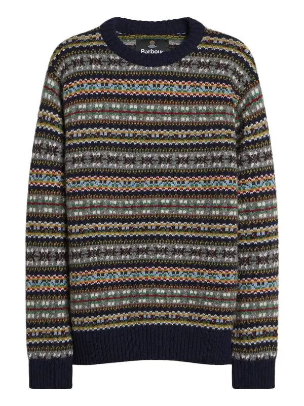 Barbour Scottish Made Fairisle Crew - Navy