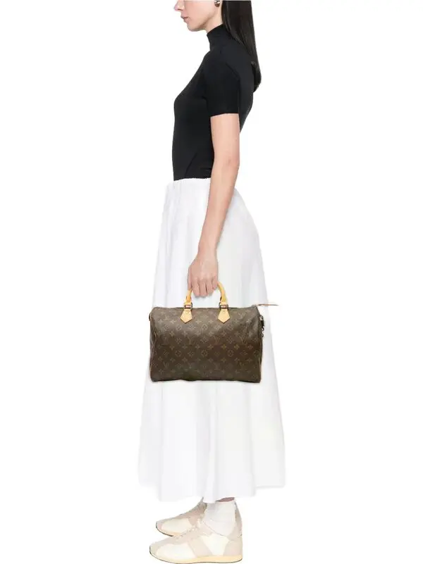 LOUIS VUITTON 1996 Monogram Speedy 35 Boston Bag - Brown