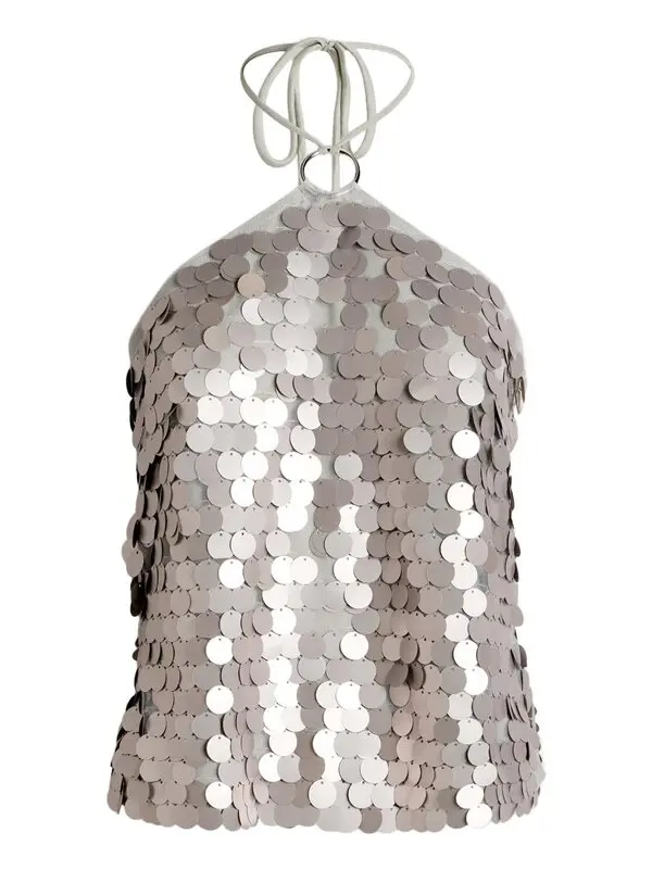 HOSBJERG Delilah Sequin Top - Light Grey