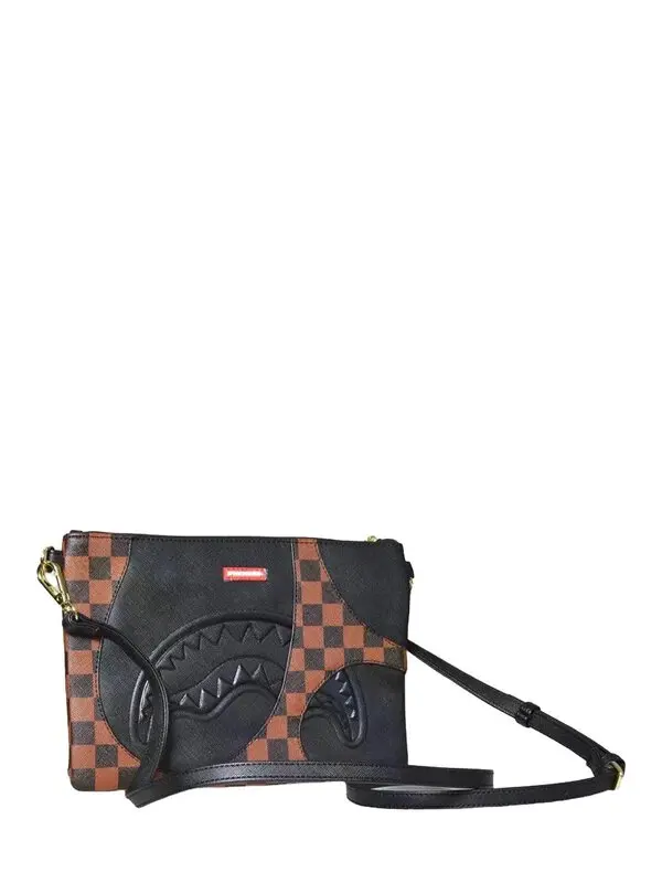 SPRAYGROUND Checkered Shark-mouth Clutch Bag - Black
