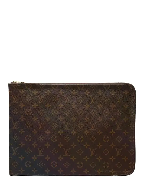 LOUIS VUITTON 2000 Monogram Poche Documents Portfolio Business Bag - Brown