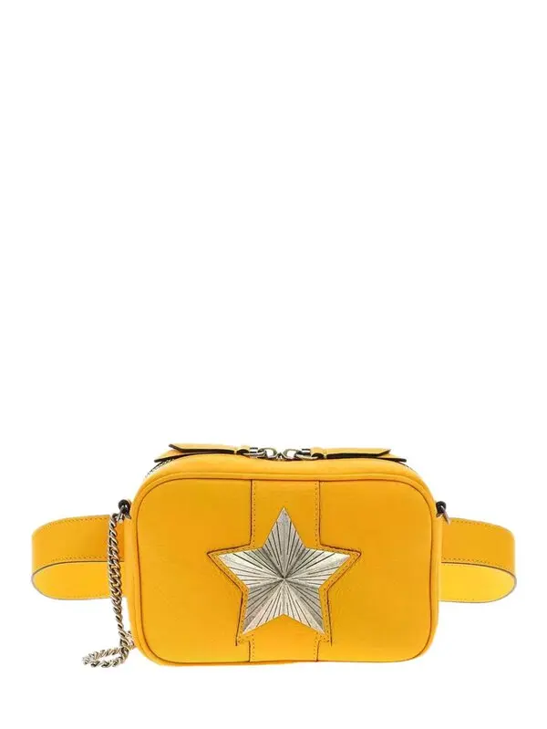 LES JEUNES ÉTOILES Small Vega Star-patch Leather Belt Bag - Yellow