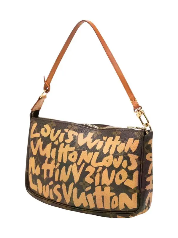 LOUIS VUITTON 2001 Stephen Sprouse Monogram Graffiti Pochette Accessoires Shoulder Bag - Brown
