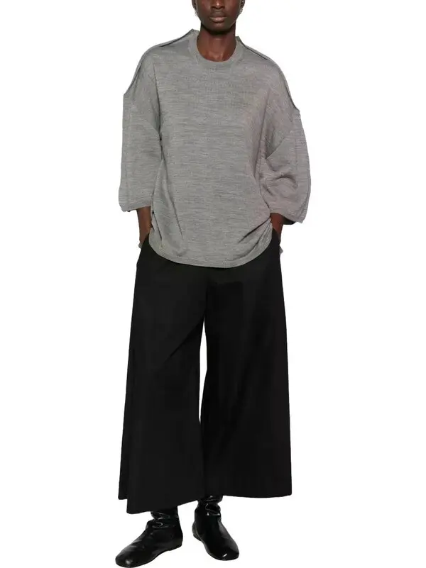 Comme Des Garçons Raw-edge Panelled Sweater - Grey