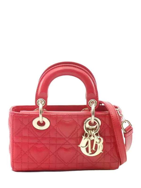 Dior 2010 Micro Lady D-joy Cannage Tote Bag - Red