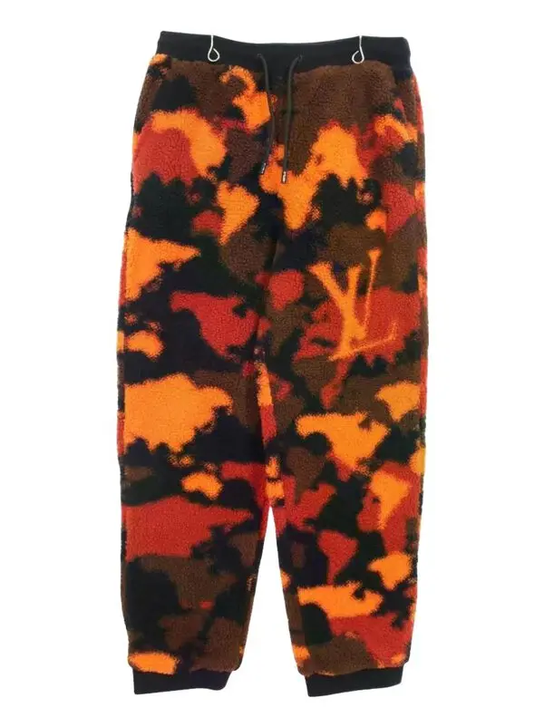 LOUIS VUITTON 2010s Camouflage-print Track Pants - Orange