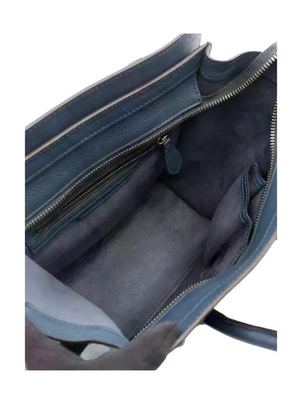 Celine 2000s Micro Luggage Leather Tote Bag - Blue