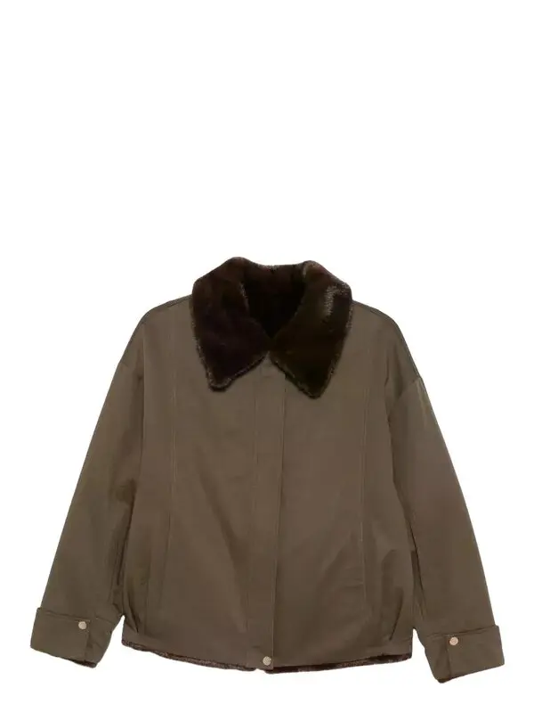 CENERE GB Zip-fastening Long-slevee Jacket - Green