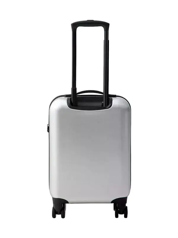 Armani Exchange Logo-embossed Ridged Luggage - Silver