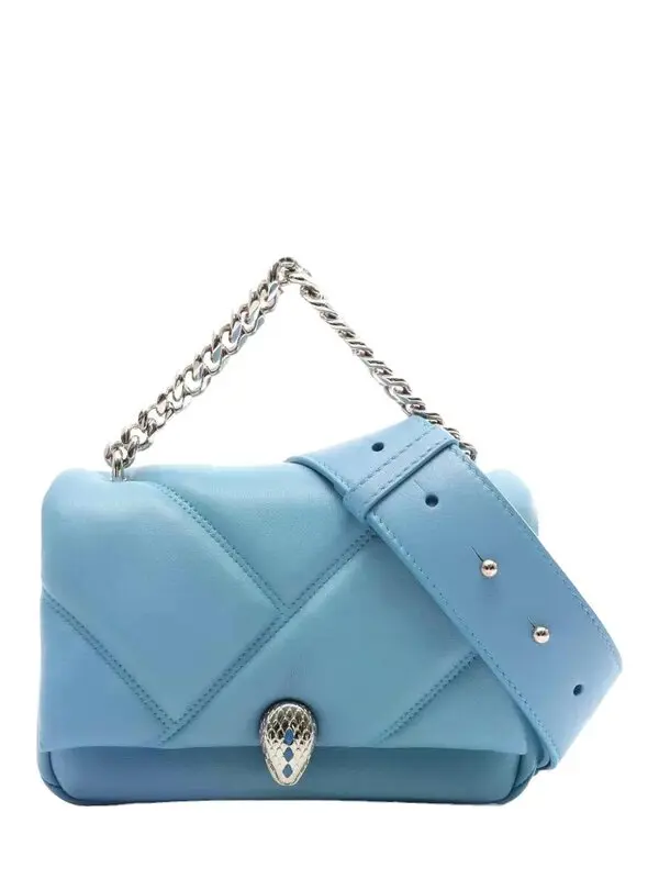BVLGARI 2010s Mini Serpenti Cabochon Cross Body Bag - Blue