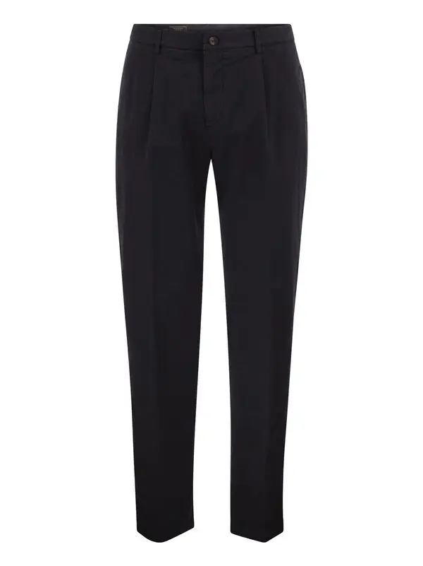 Peserico Stretch Cotton Chino Trousers - Blue
