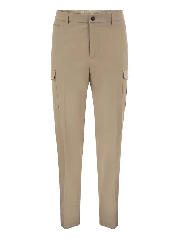 Peserico Stretch Cotton Cargo Trousers - Cream