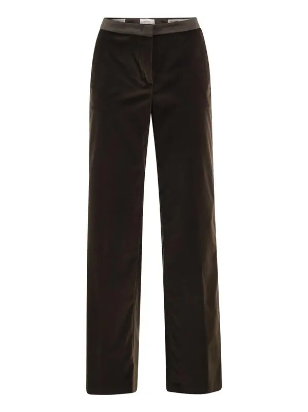 Peserico Straight-leg Stretch Velvet Trousers - Brown